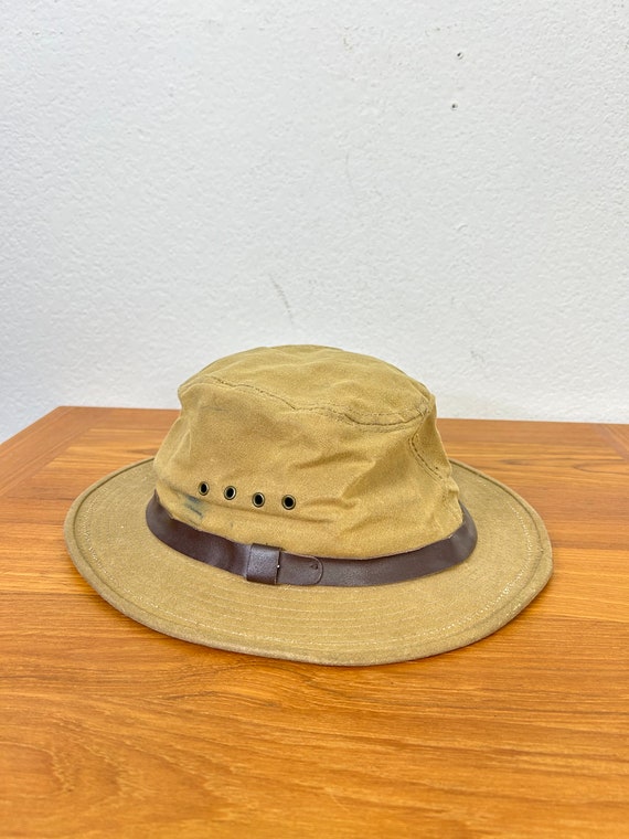 vintage C.C. Filson tin cloth hunting hat fishing hat… - Gem