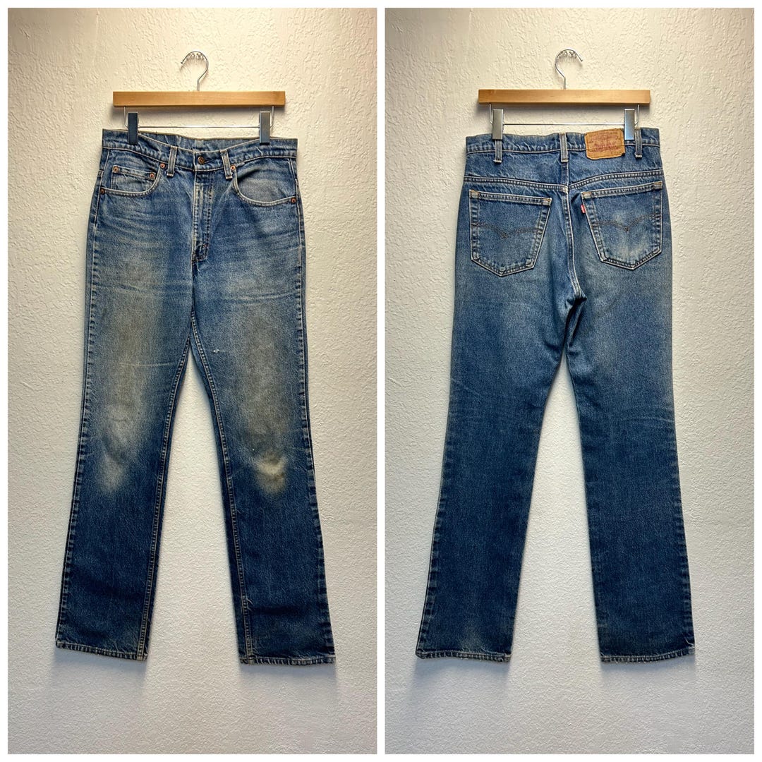 80s Vintage Levis 517 Flare Jeans Boot Cut Denim Pants Red Tab Size 32 ...