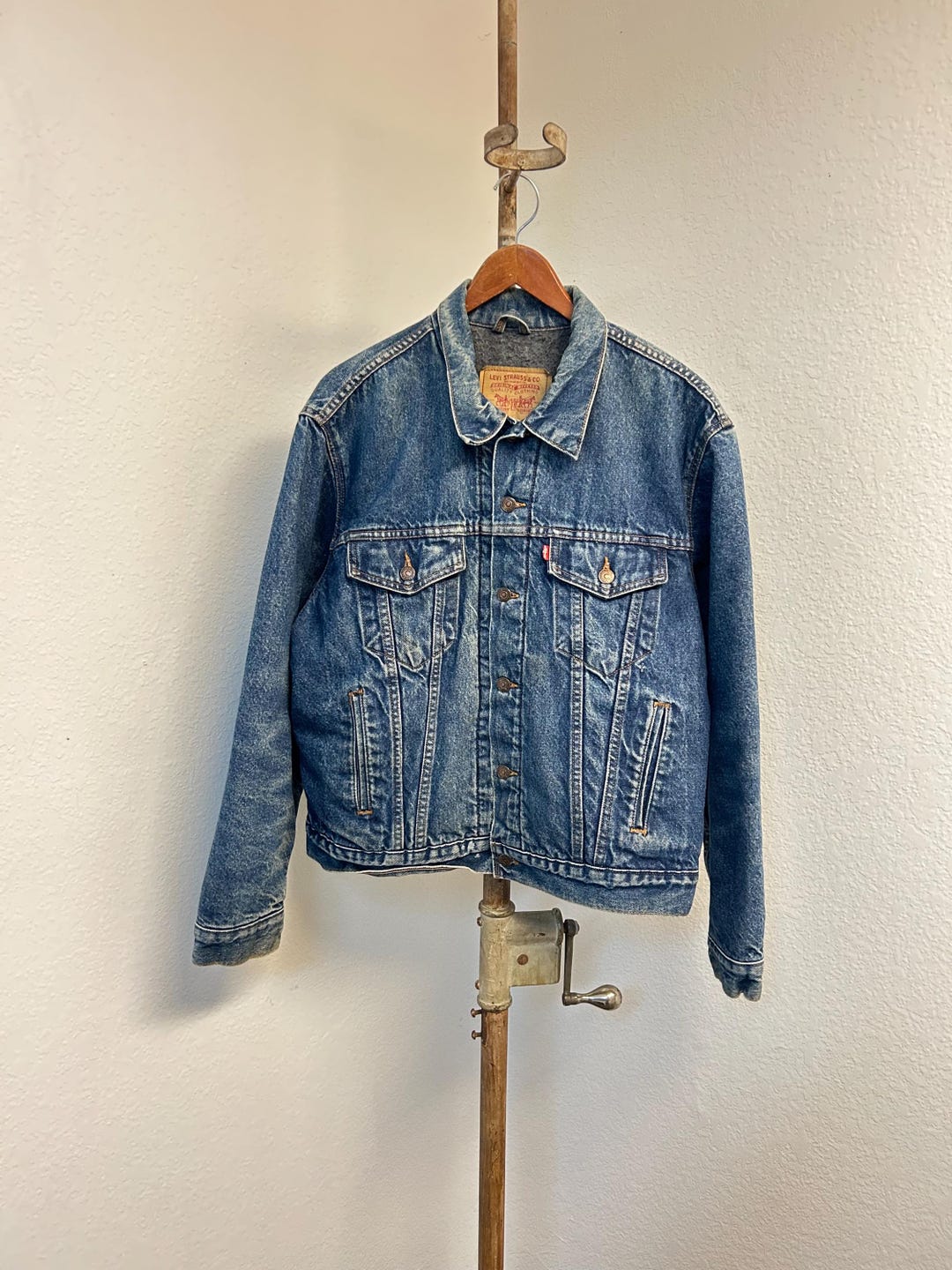 80s Vintage Levis 70506 Denim Trucker Jacket Wool Blanket Lined Size 44 443309 - Etsy