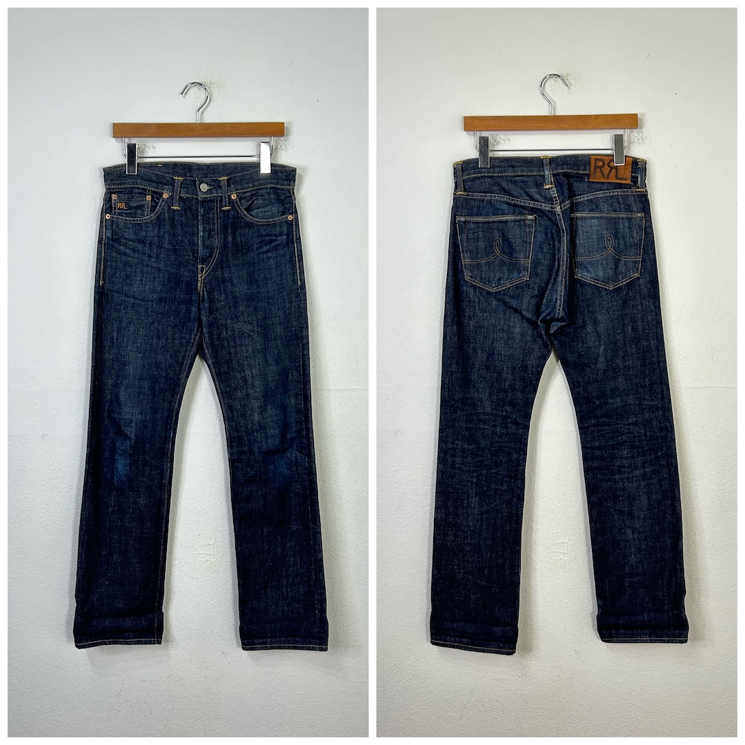 RRL Polo Ralph Lauren Selvedge Red Line Denim Pants Jeans Made in Usa ...