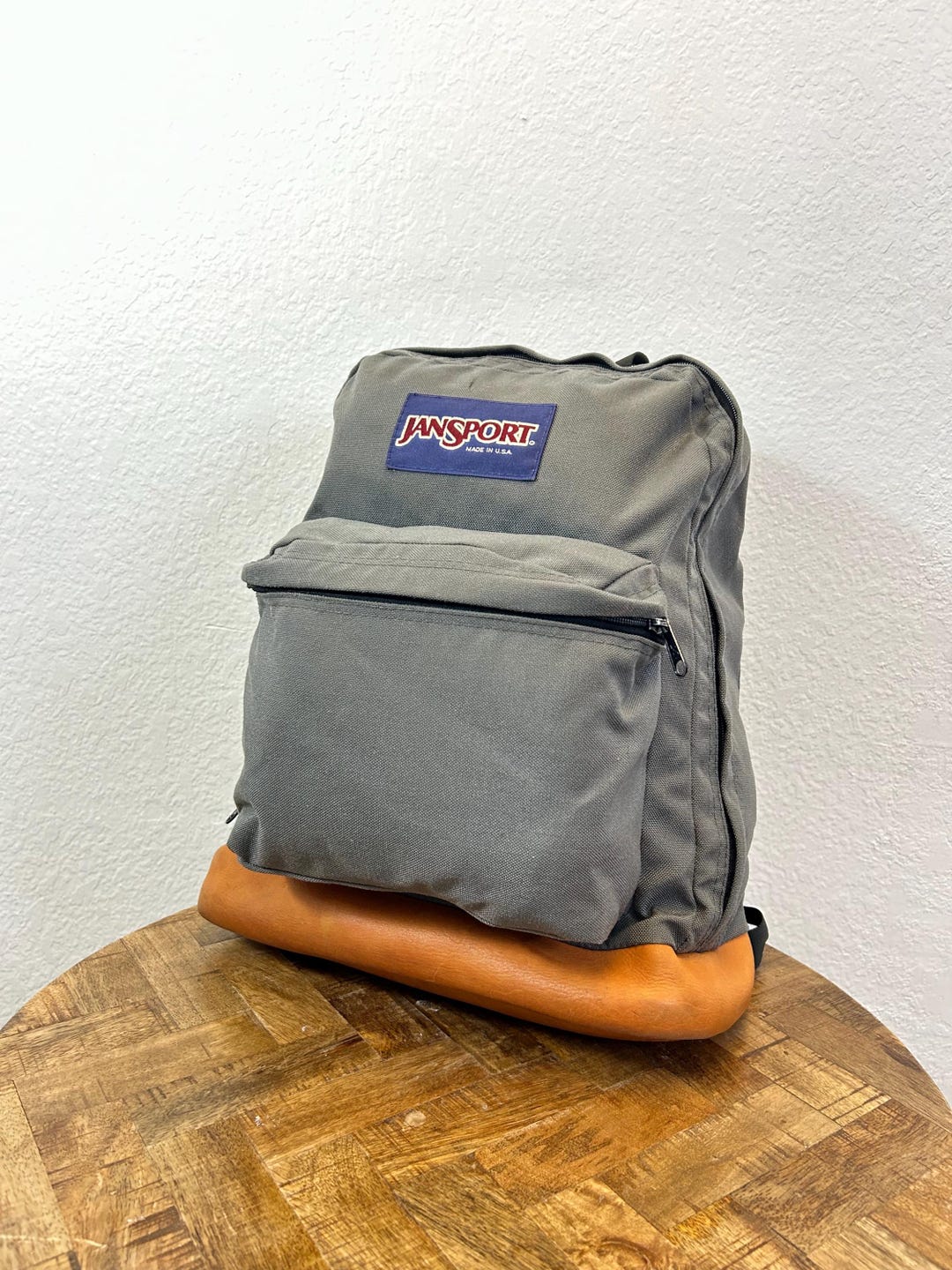 80s Vintage Jansport Bottom Leather Backpack Day Pack Made in Usa ...