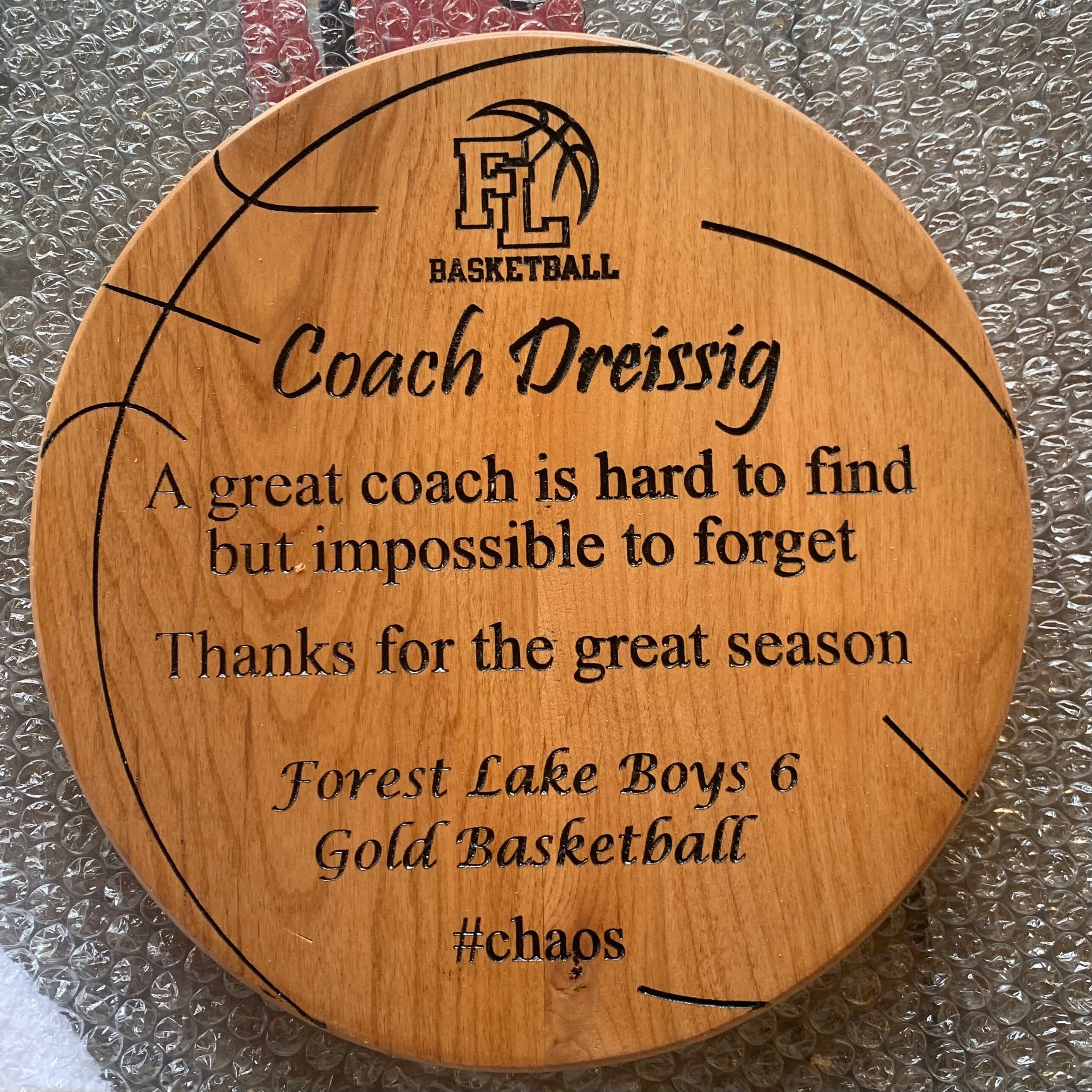 Basketball Coach Appreciation Plaque - Etsy