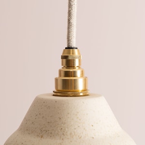 Small Speckled Cream Matt Element Pendant Light in Ceramic and Brass ...