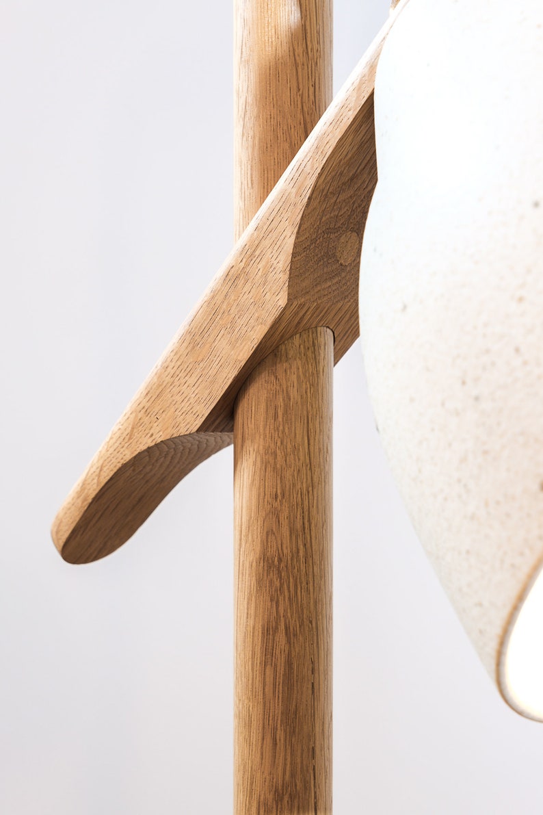 Element Floor Lamp in Solid Oak Wood and Ceramic - Etsy