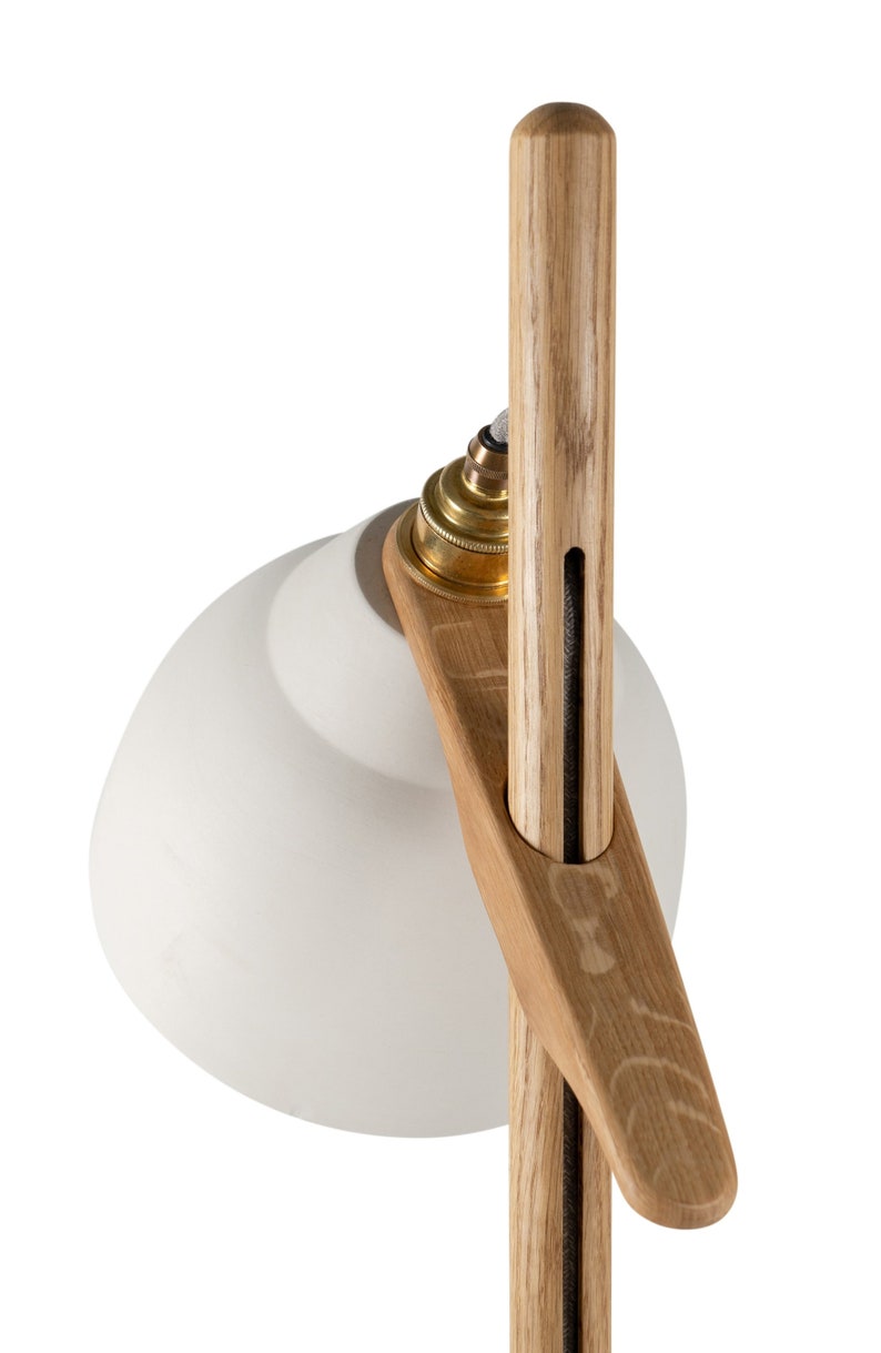 Element Floor Lamp in Solid Oak Wood and Ceramic - Etsy