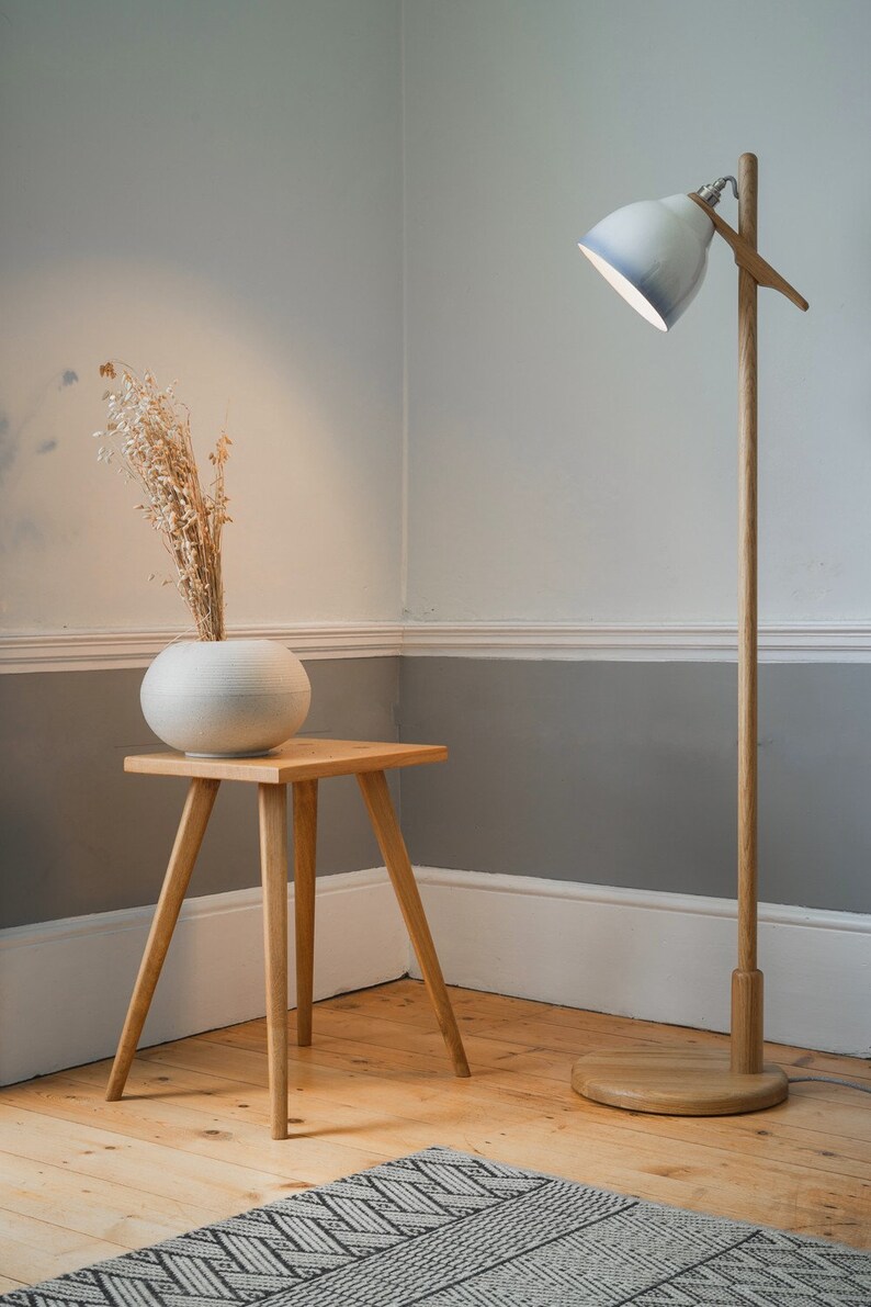 Element Floor Lamp in Solid Oak Wood and Ceramic - Etsy