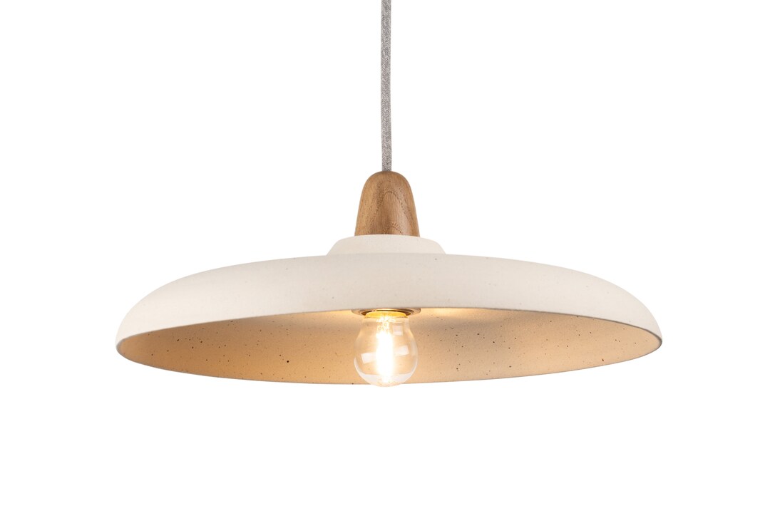 Bas Pendant Light in Ceramic and Oak - Etsy