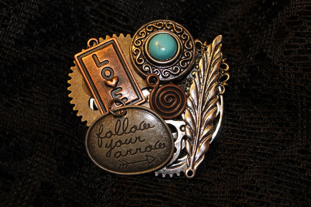 Southwestern/indian Themed Steampunk Pin/brooche - Etsy