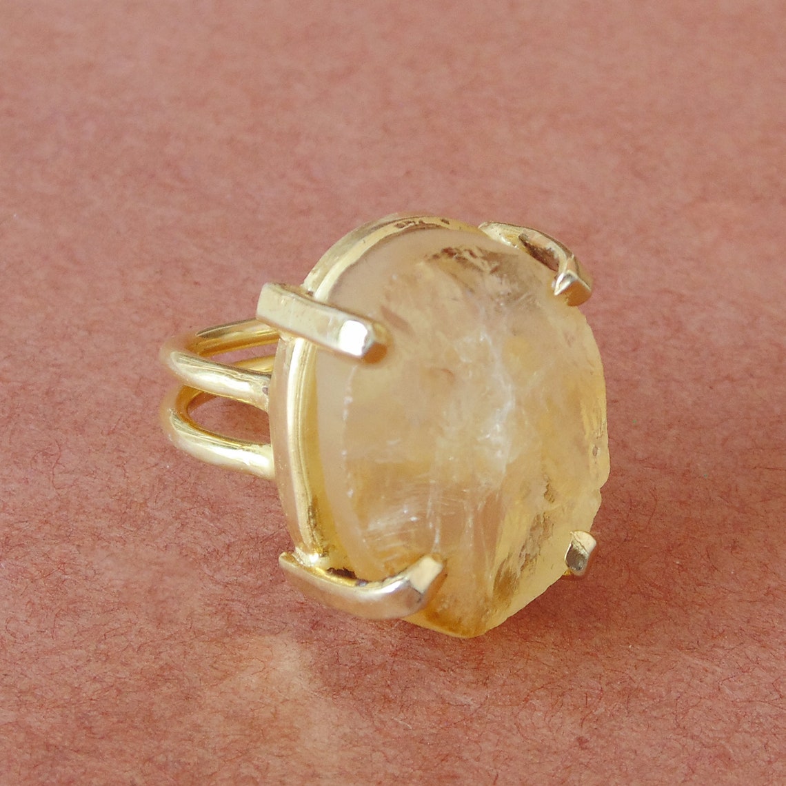 Natural Citrine Ring Rough Stone Ring November Birthstone - Etsy