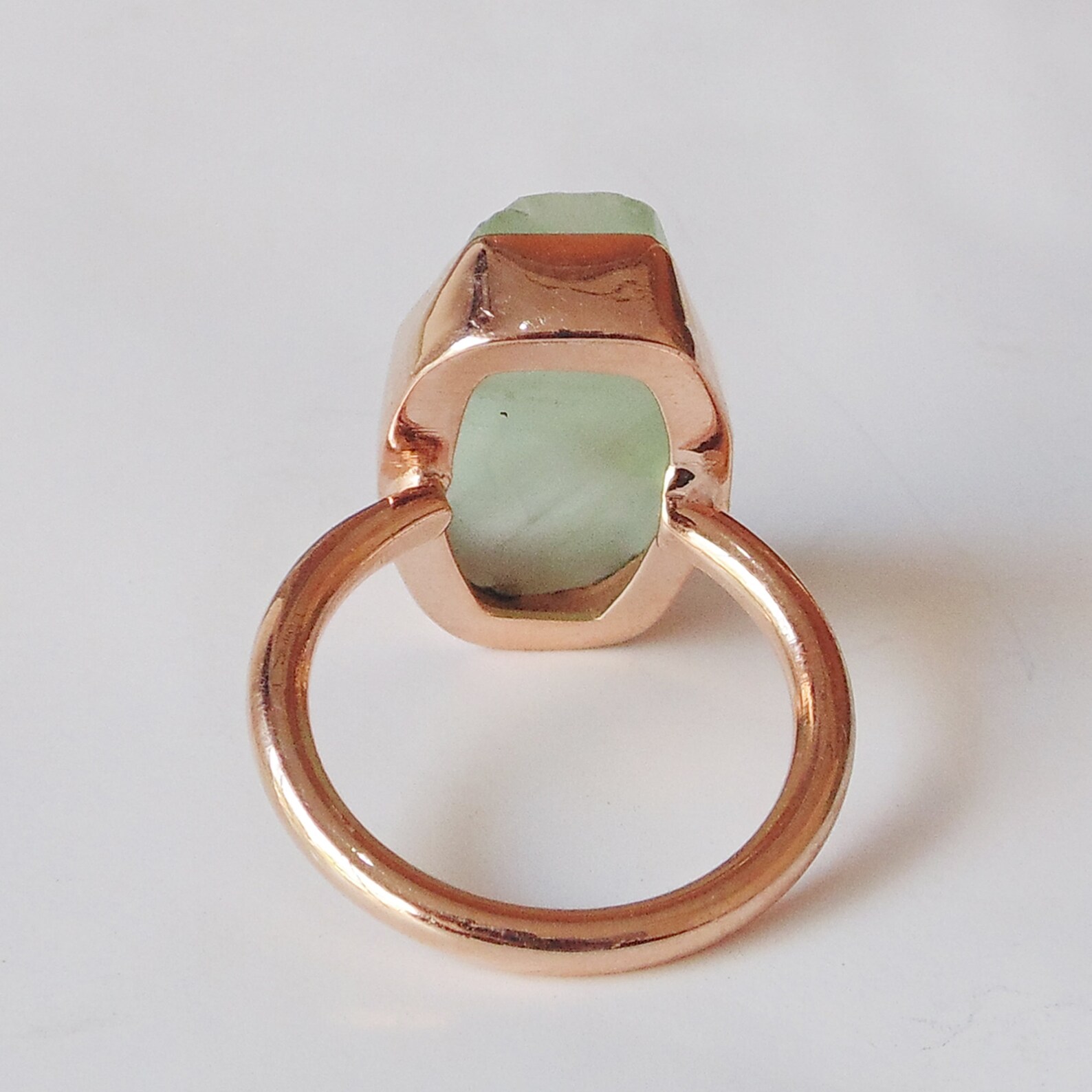 18K Gold Plated Ring Green Fluorite Ring Brass Ring Stone | Etsy