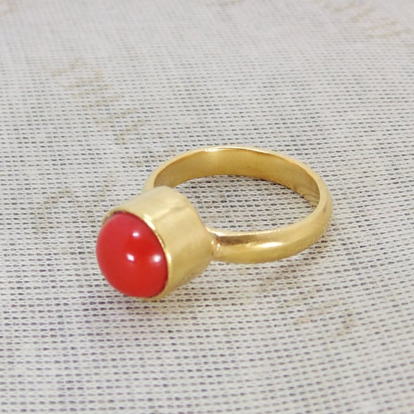 Red Coral Ring - Etsy