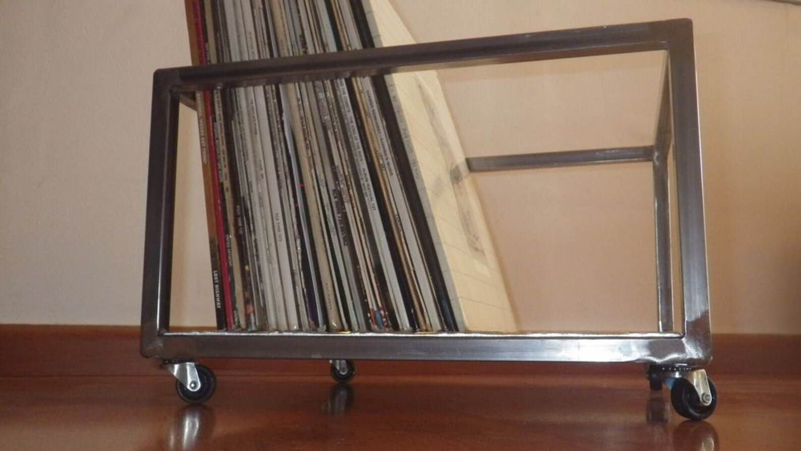 Design Steel Box With Wheels for 100 Lps Vinyl Records Storage | Etsy