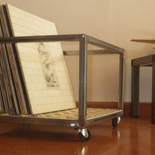 Design Steel Box With Wheels for 100 Lps Vinyl Records Storage | Etsy