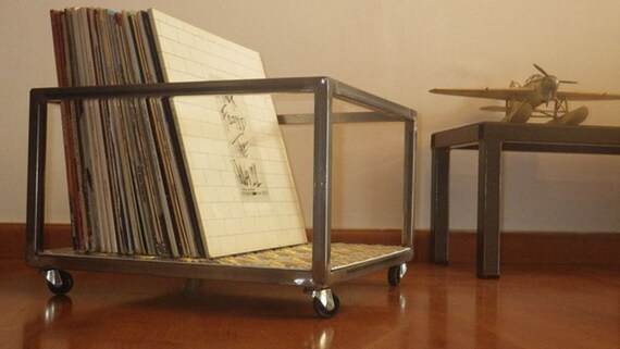 Design Steel Box With Wheels for 100 Lps Vinyl Records Storage | Etsy