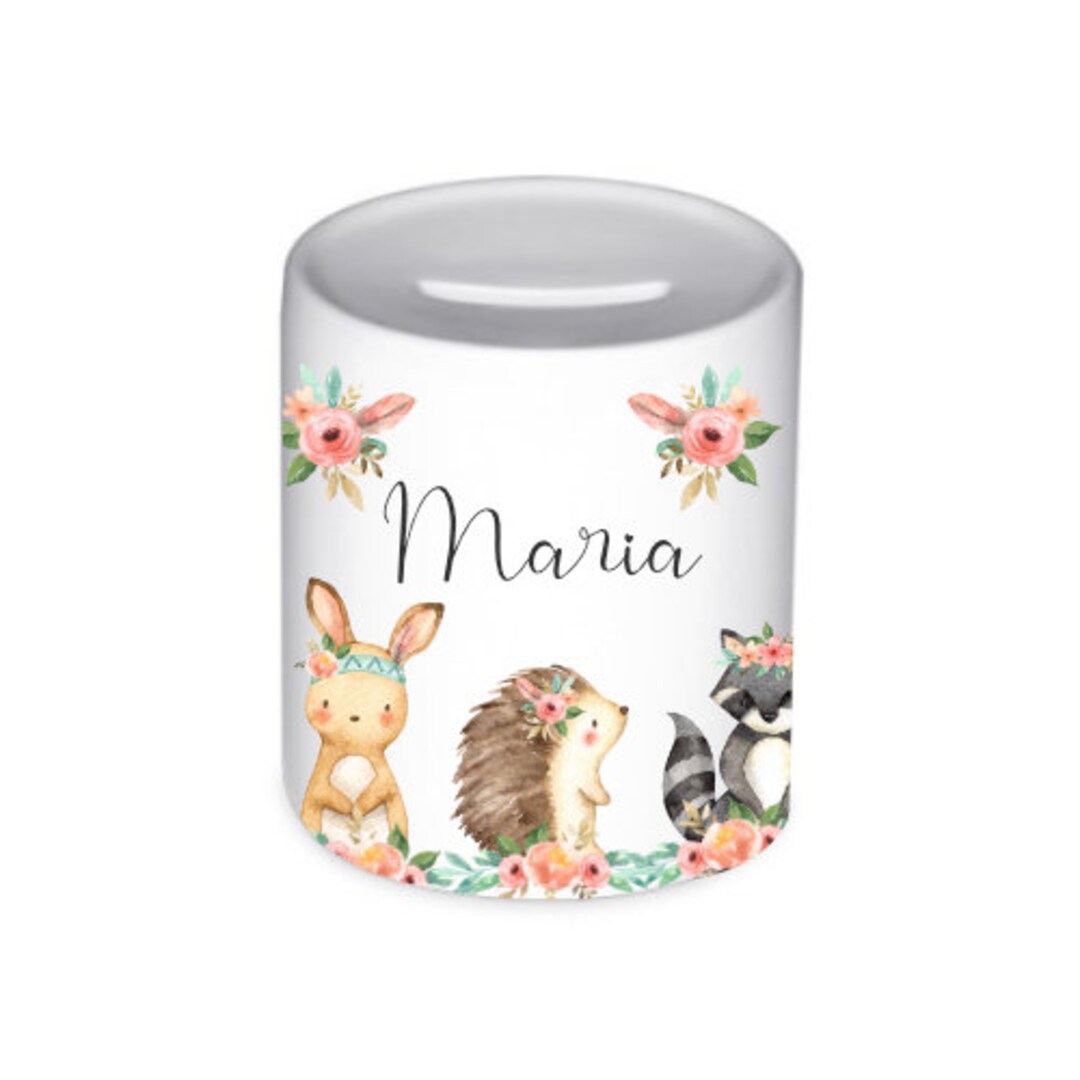Personalized Money Box for Children Children's Money Box boho Animals ...