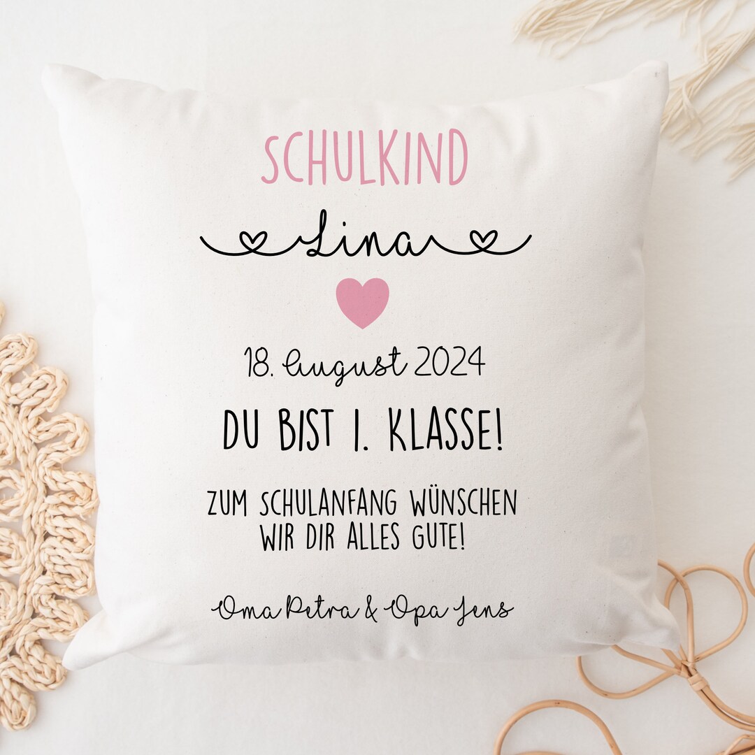 Schulanfang Kissen Einschulung Geschenk Mädchen Einschulung Kissen Schulkind 2025 Schulstart ...