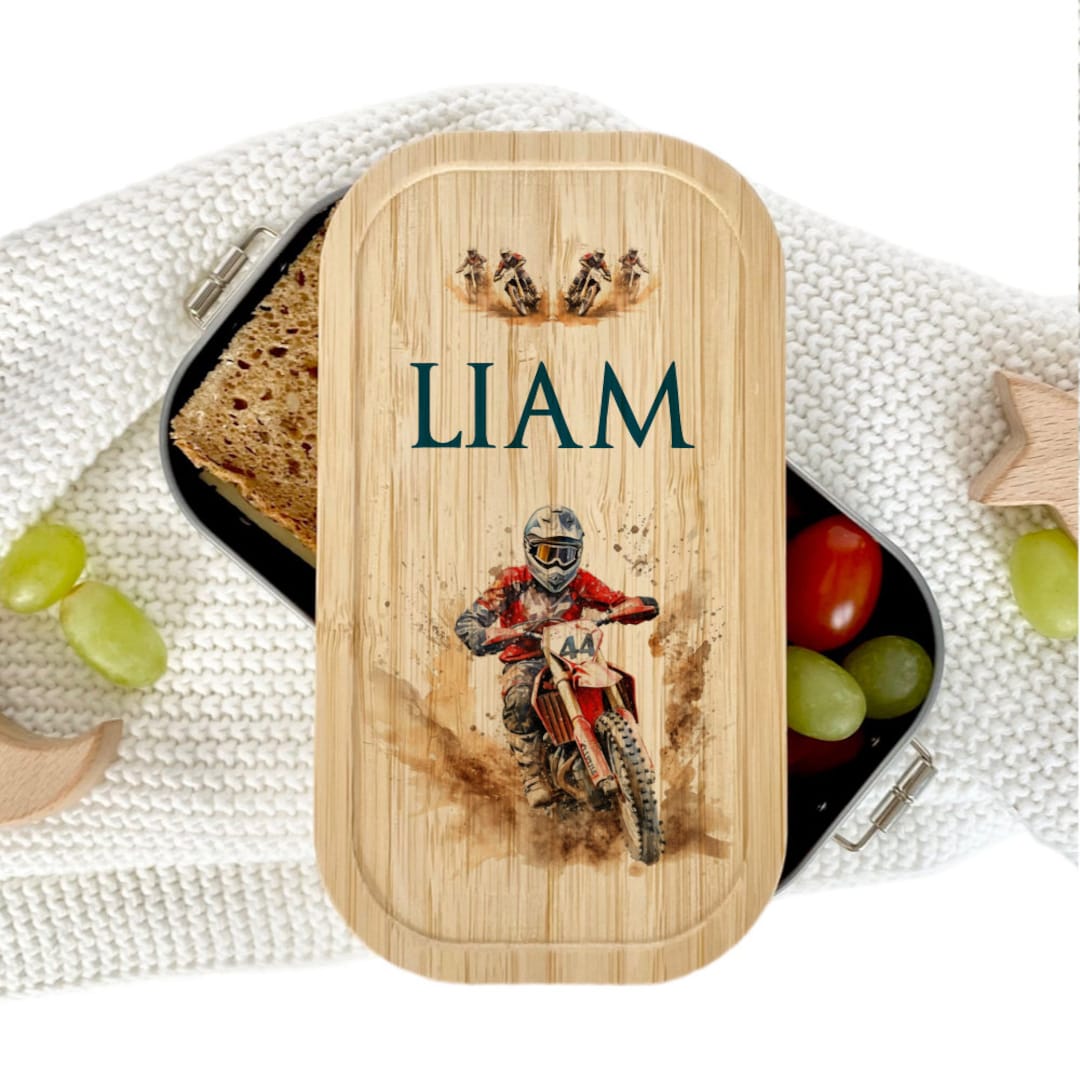 Motocross Lunch Box Stainless Steel Snack Box Lunch Box Biker - Etsy