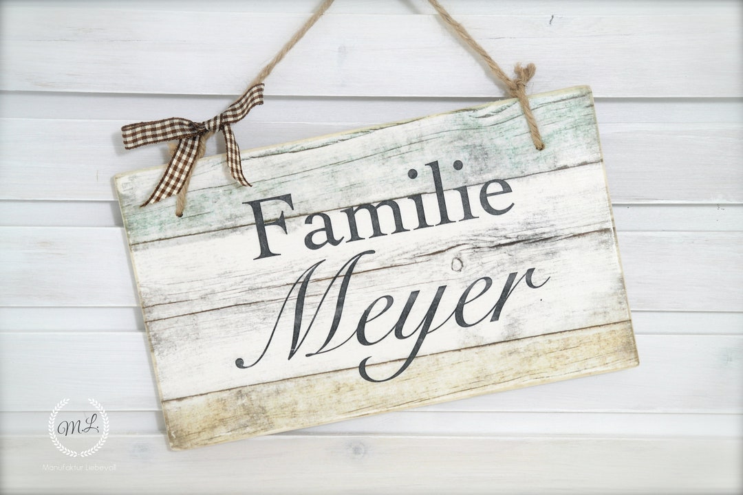 Personalized Wooden Door Sign in Shabby Chic - Etsy