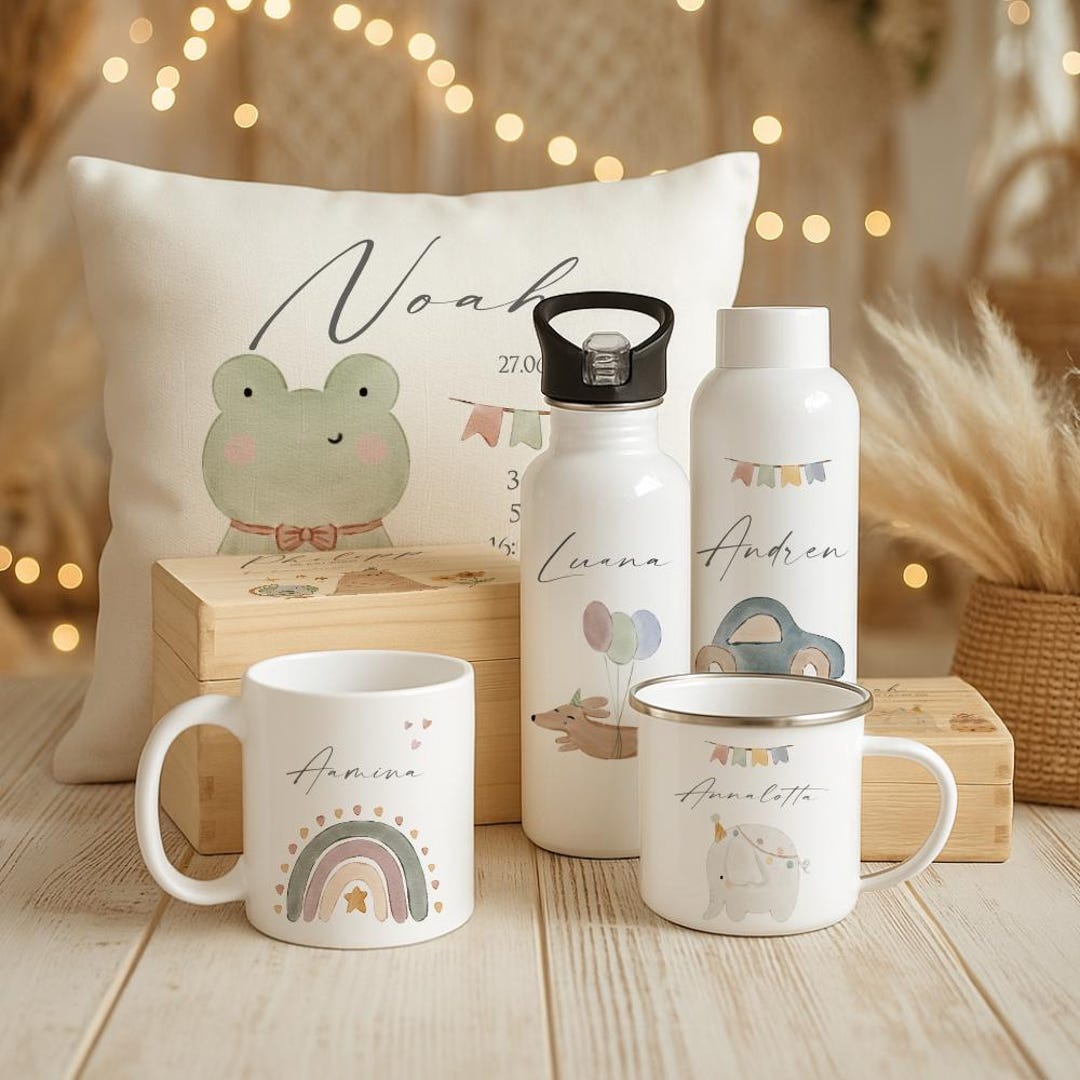 Personalized Kids Gift Set – Name & Birth Details | Nursery Keepsake ...