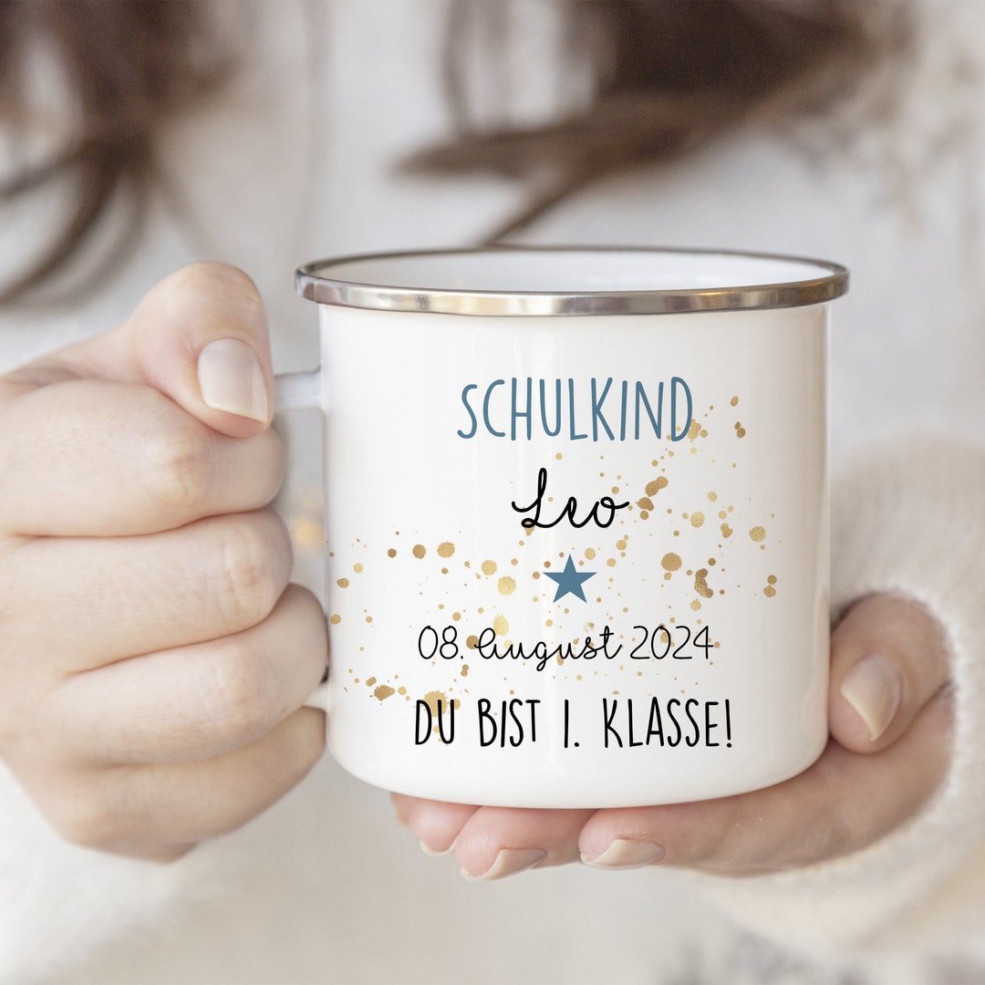 Einschulung Tasse Personalisiert Einschulung Geschenk Emaille Tasse Schulkind 2025 ...