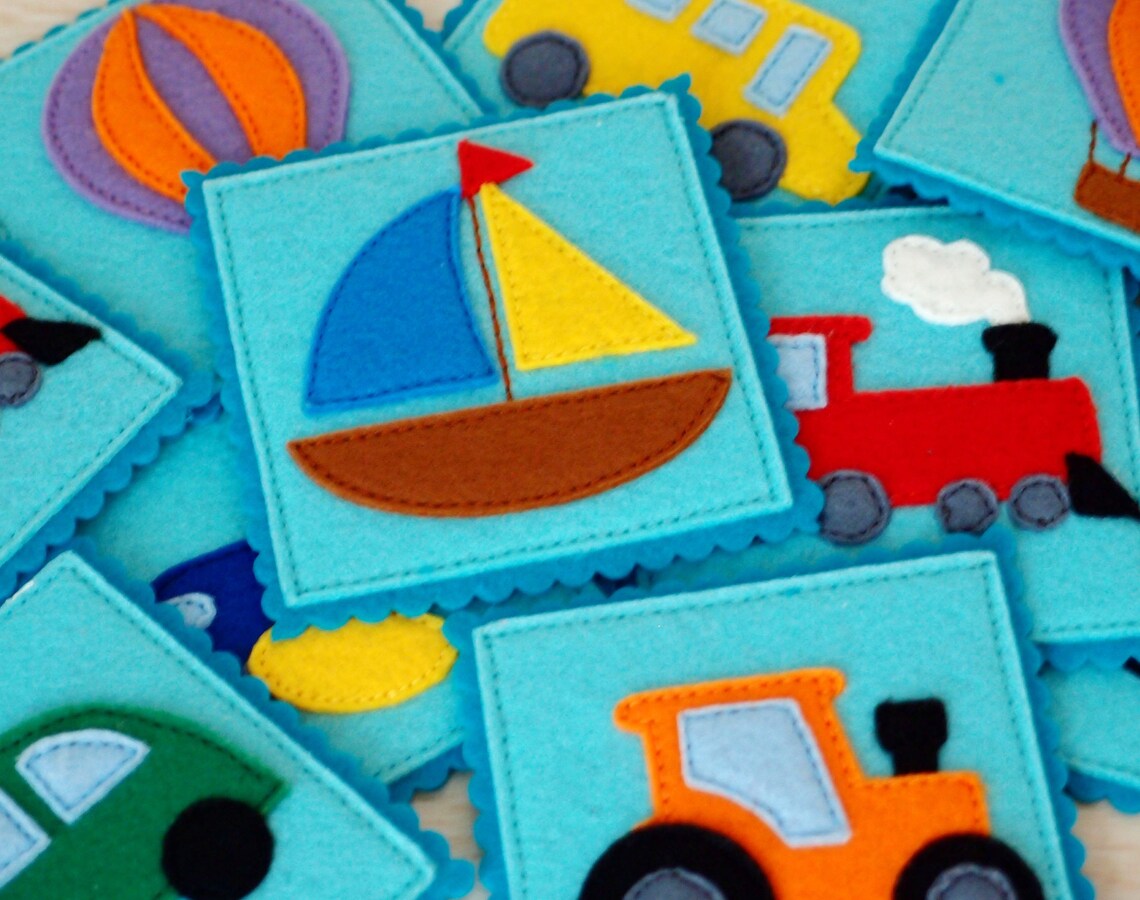 Transport Memory Matching Game Matching Pairs Game Felt - Etsy