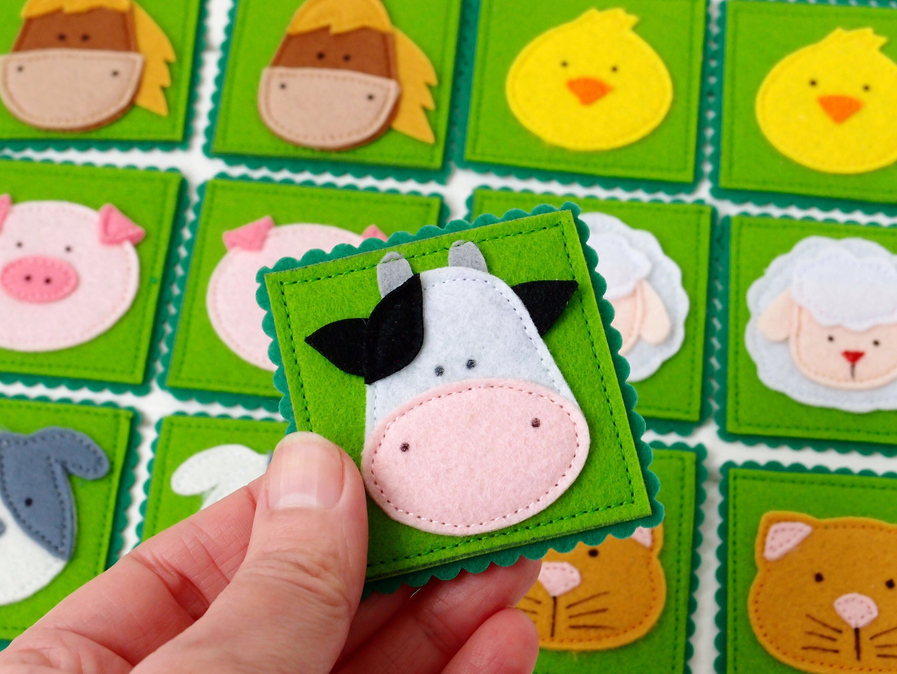 Felt Farm Animals Memory Matching Game: Toddler Travel Toy - Etsy