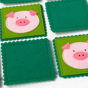 Felt Farm Animals Memory Matching Game: Toddler Travel Toy - Etsy