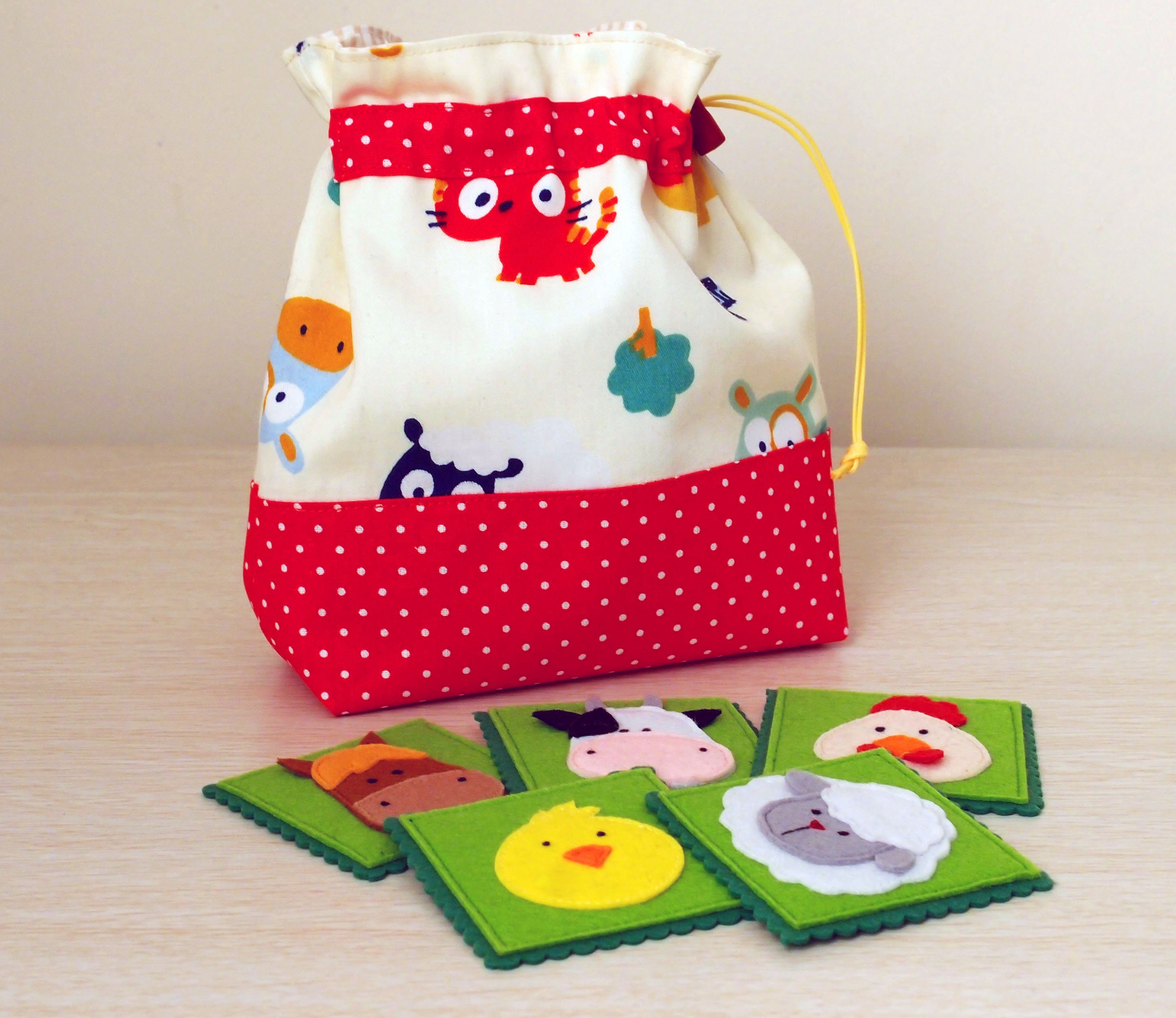 Farm Animals Memory Matching Game Felt Fabric Pairs Game on - Etsy