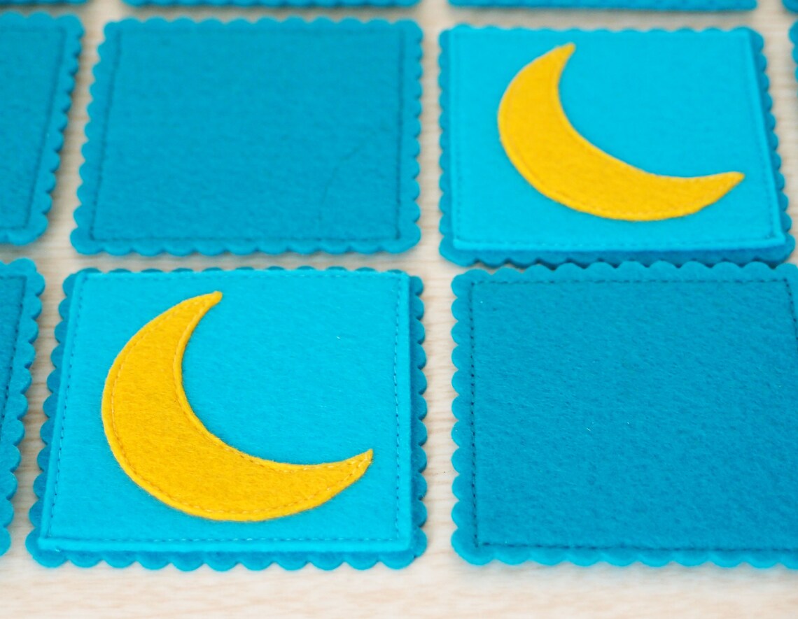 Shapes Memory Game Felt Matching Pairs Cards Preschool/ - Etsy