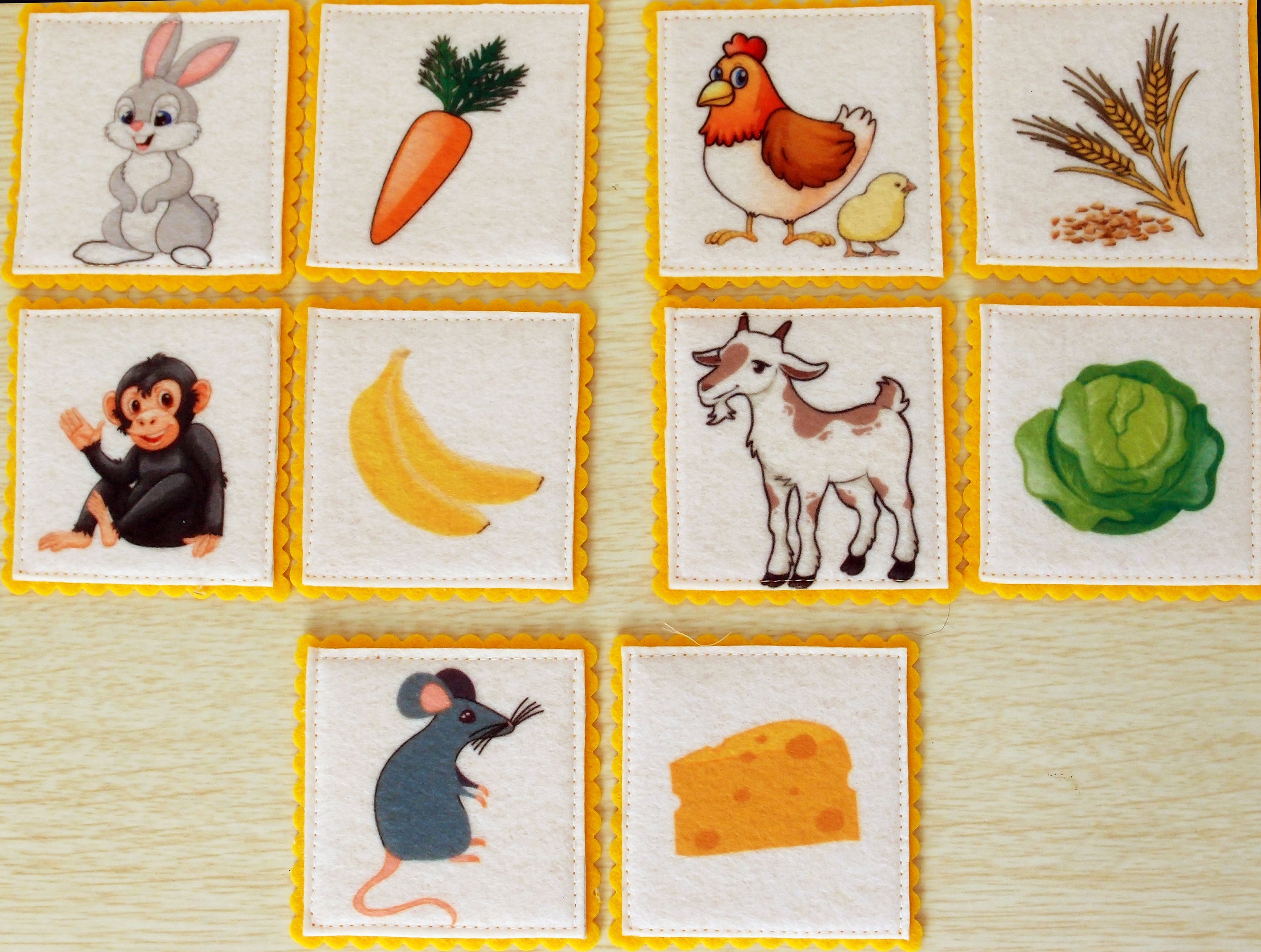 What Animals Eat Matching Game Felt Fabric Memory Game - Etsy