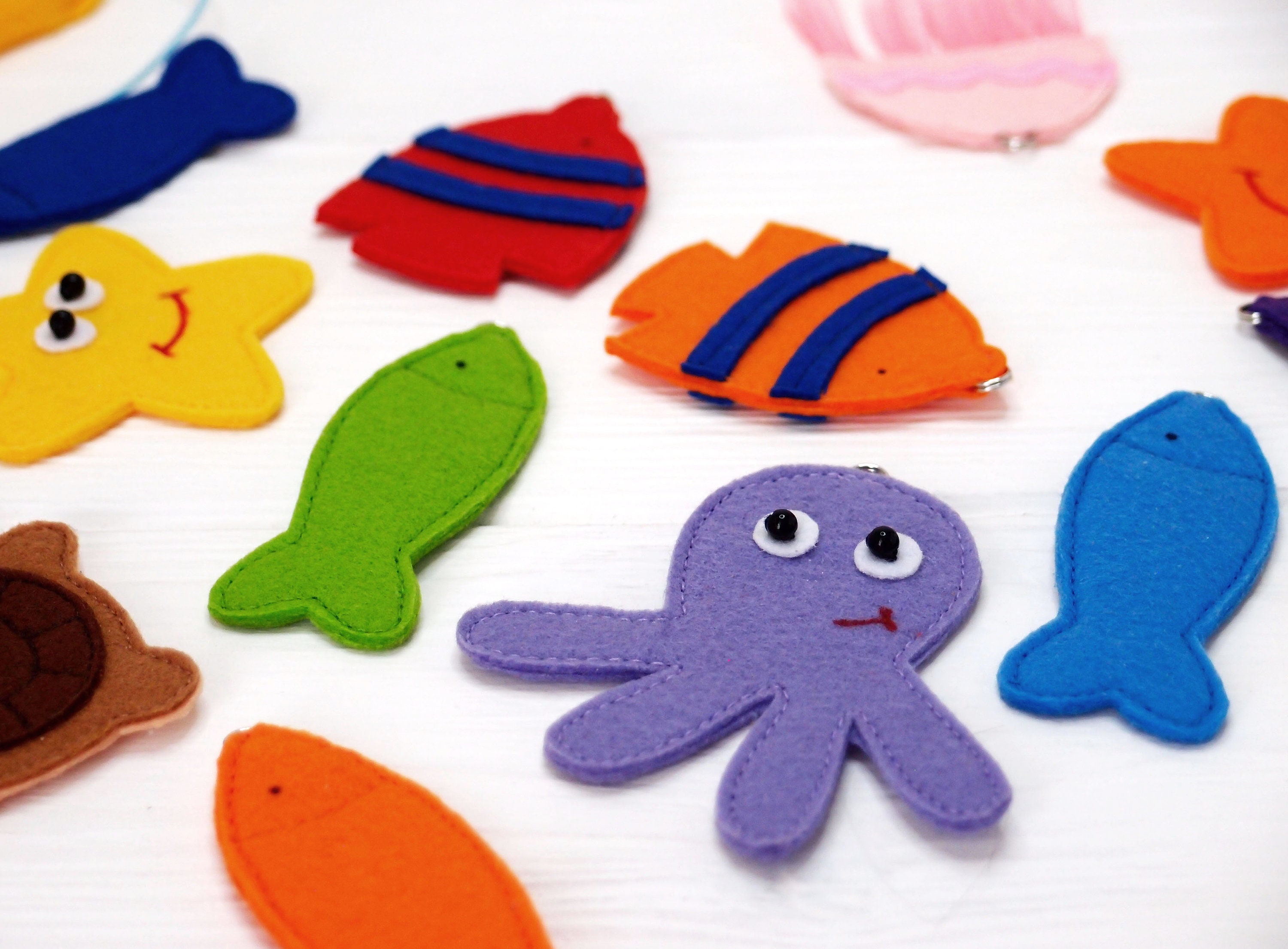 Magnetic Fishing Game Felt Sea Animals With Fishing Pole - Etsy Australia