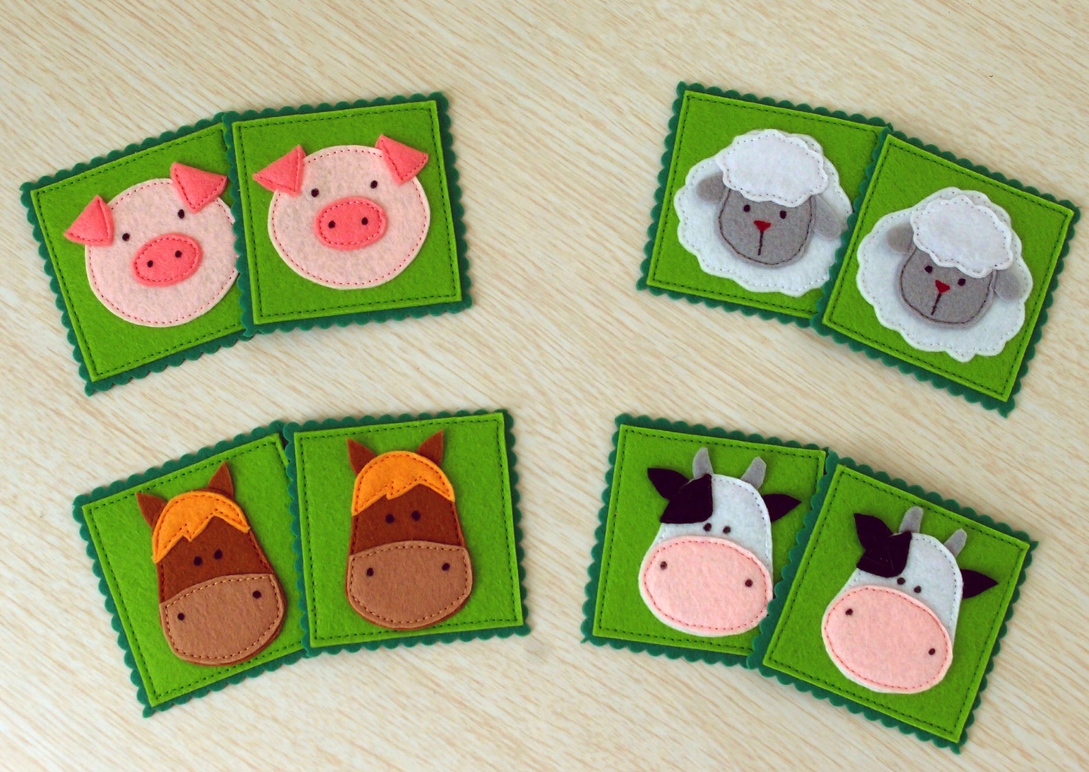 Bauernhof Tiere Memory Matching Spiel Filz Stoff Paar Spiel | Etsy
