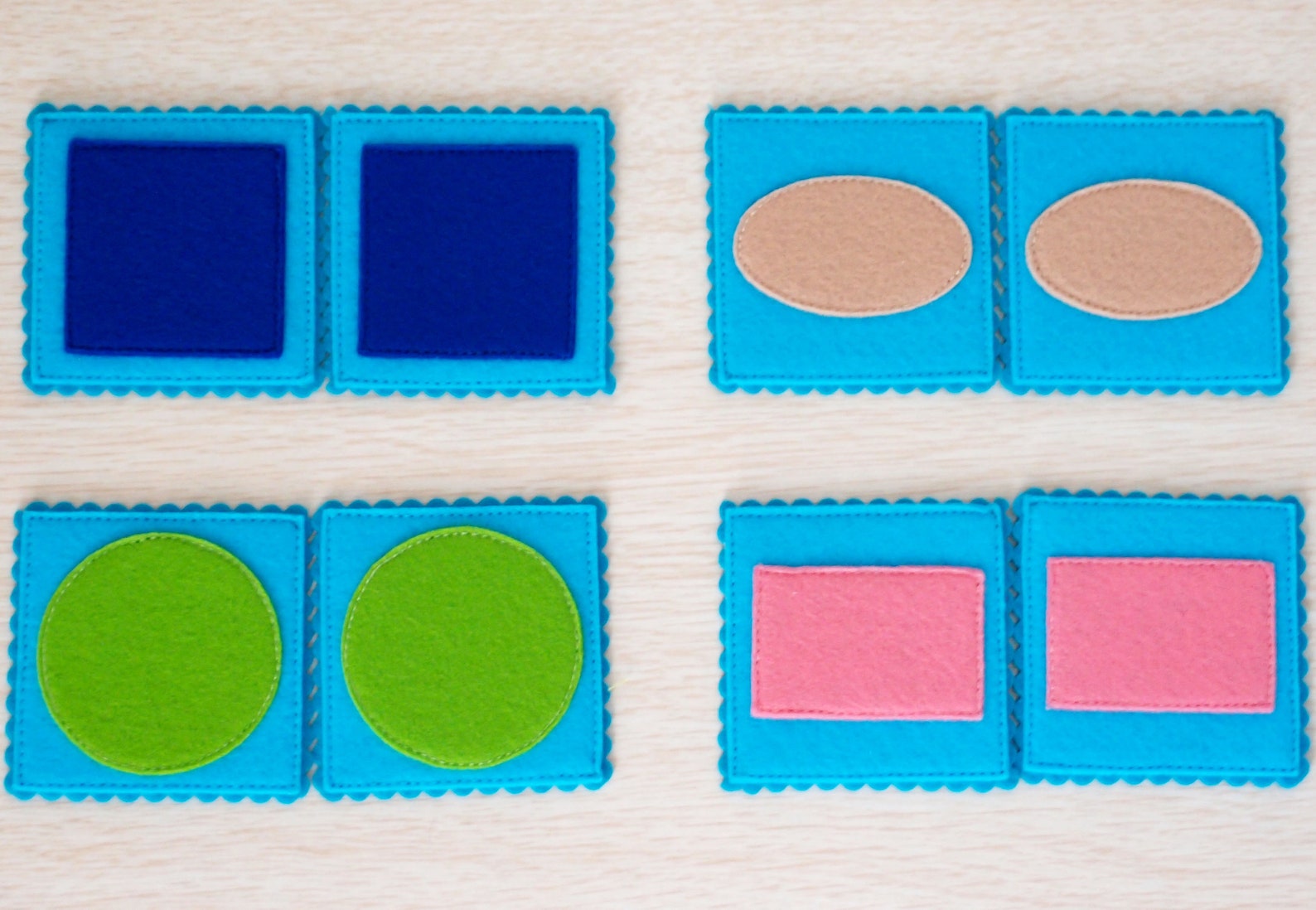 Shapes Memory Game Felt Matching Pairs Cards Preschool/ - Etsy