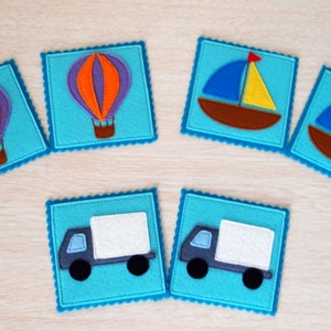 Transport Memory Matching Game, Matching Pairs Game, Felt Educational ...