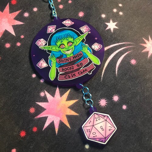 Shiny Math Rocks Go Clik Clak Purple D&D Dice Goblin Double - Etsy