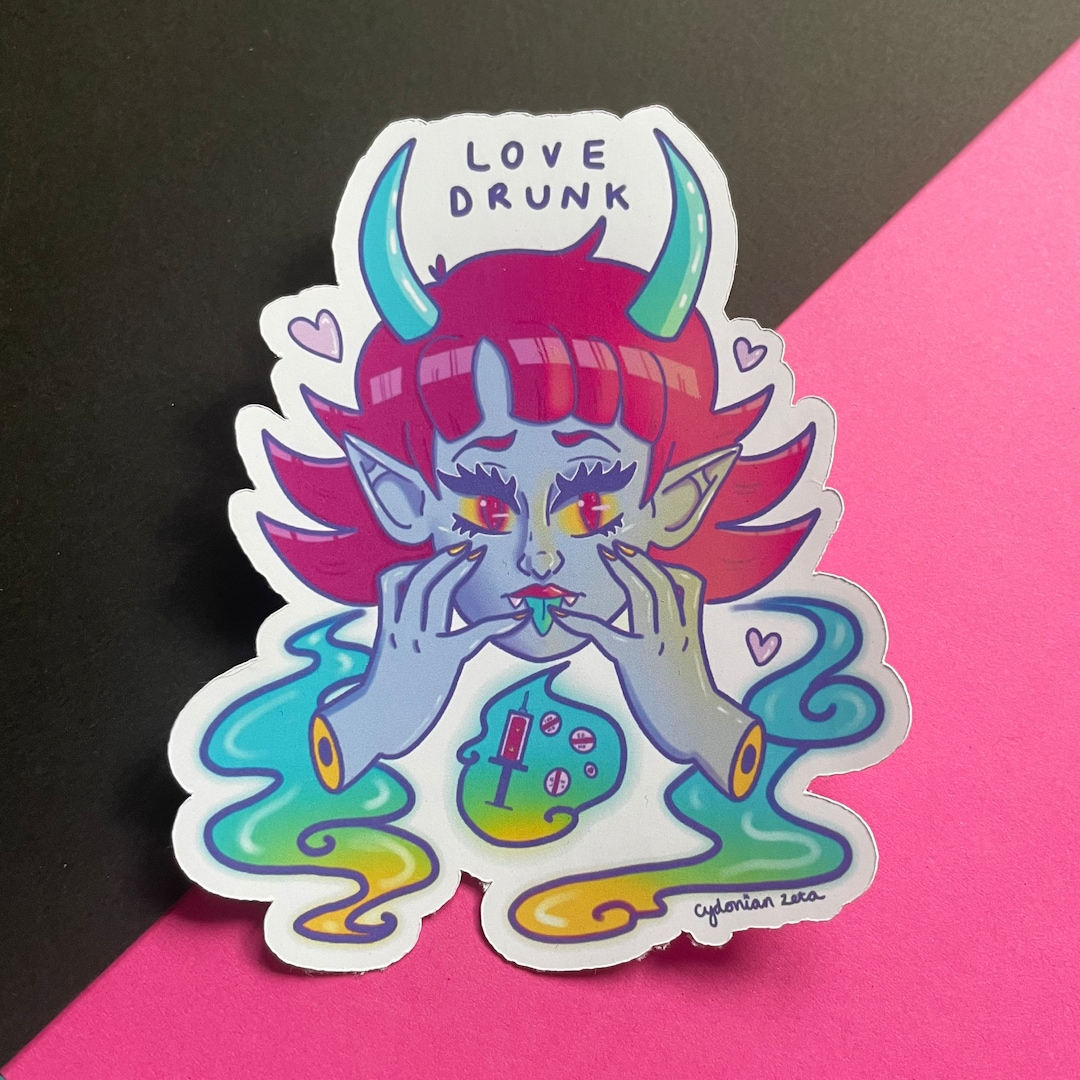 LOVE DRUNK Menhera Monster Girl Sticker - Etsy
