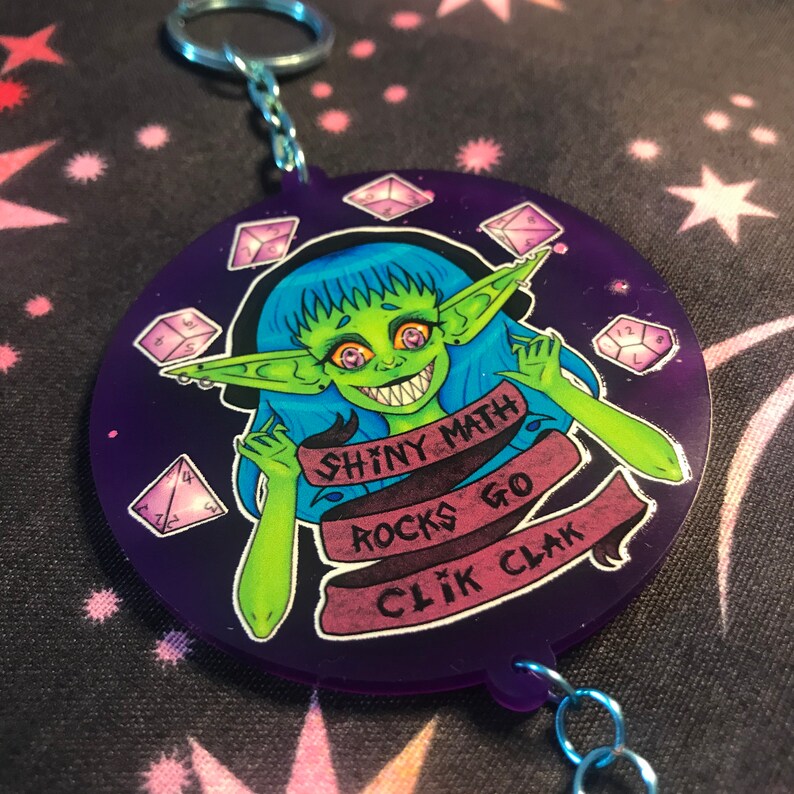 Shiny Math Rocks Go Clik Clak Purple D&D Dice Goblin Double - Etsy