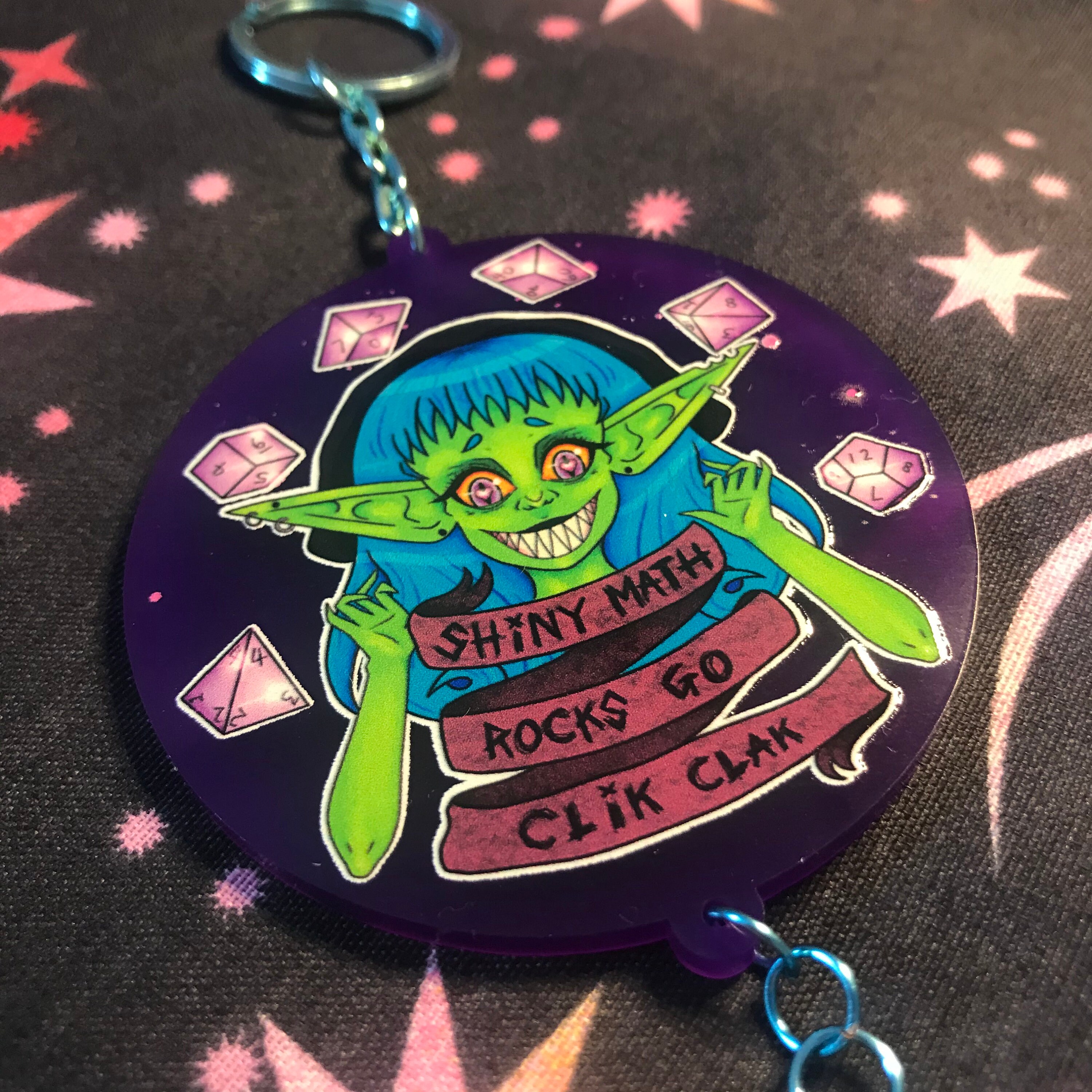 Shiny Math Rocks Go Clik Clak Purple D&D Dice Goblin Double - Etsy