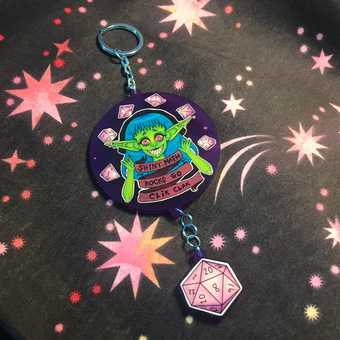 Shiny Math Rocks Go Clik Clak Purple D&D Dice Goblin Double - Etsy