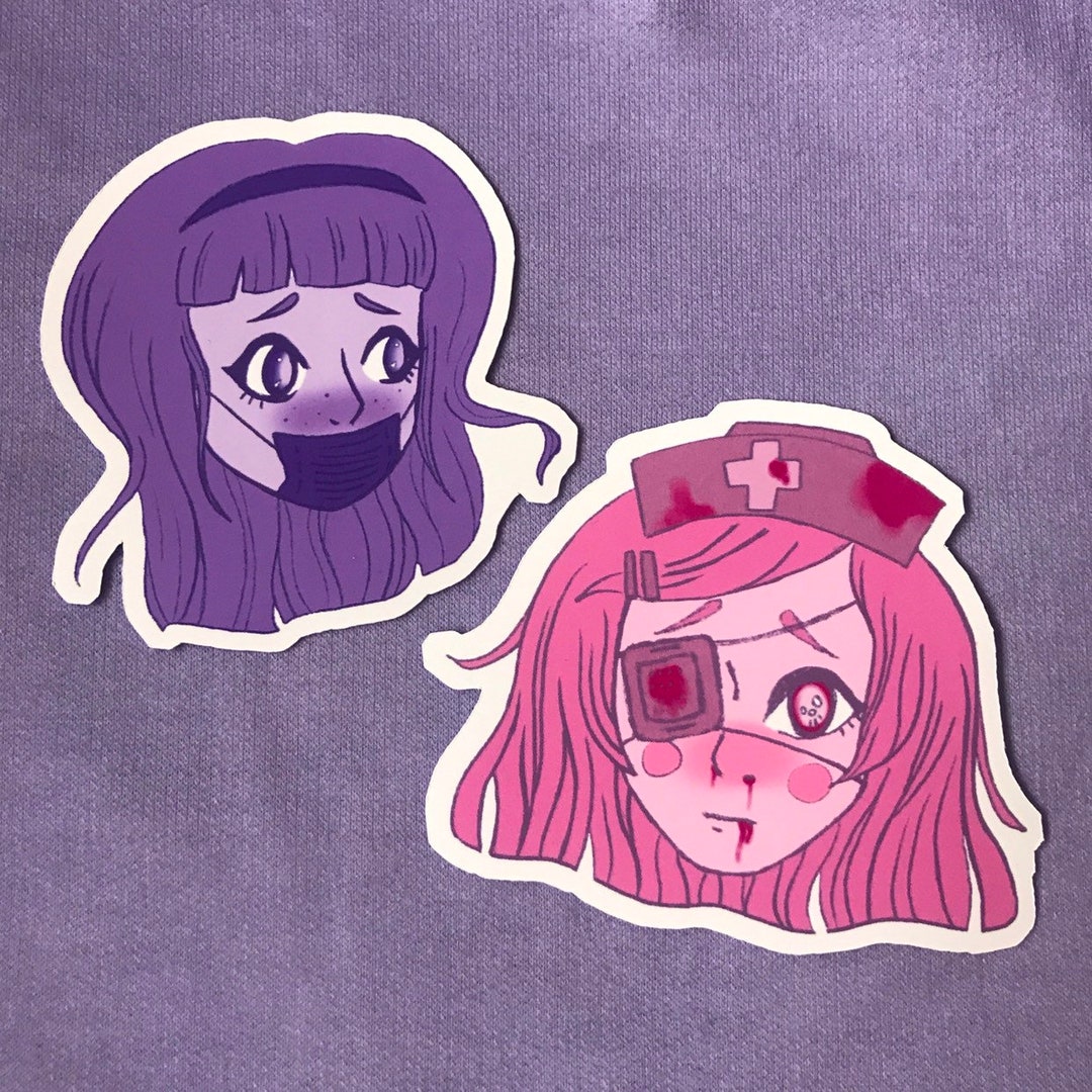 Sad Nurse Sisters Menhera Yami Kawaii Guro Stickers - Etsy