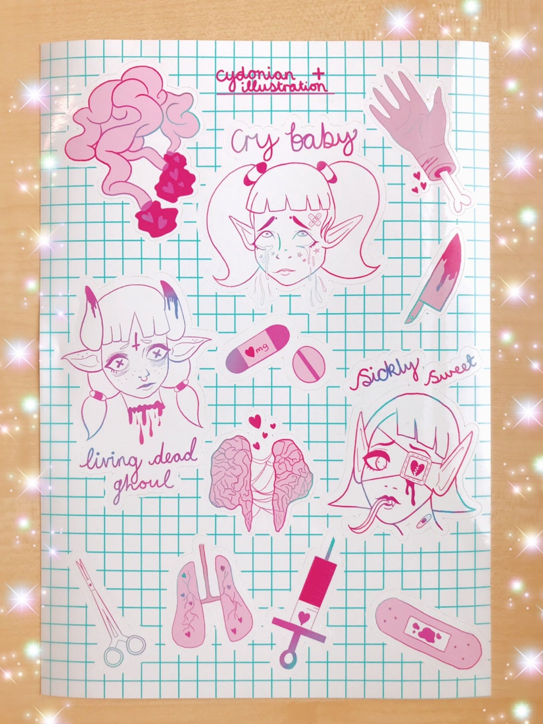 Sad Monster Hospital Menhera/pastel Gore Aesthetic A5 - Etsy