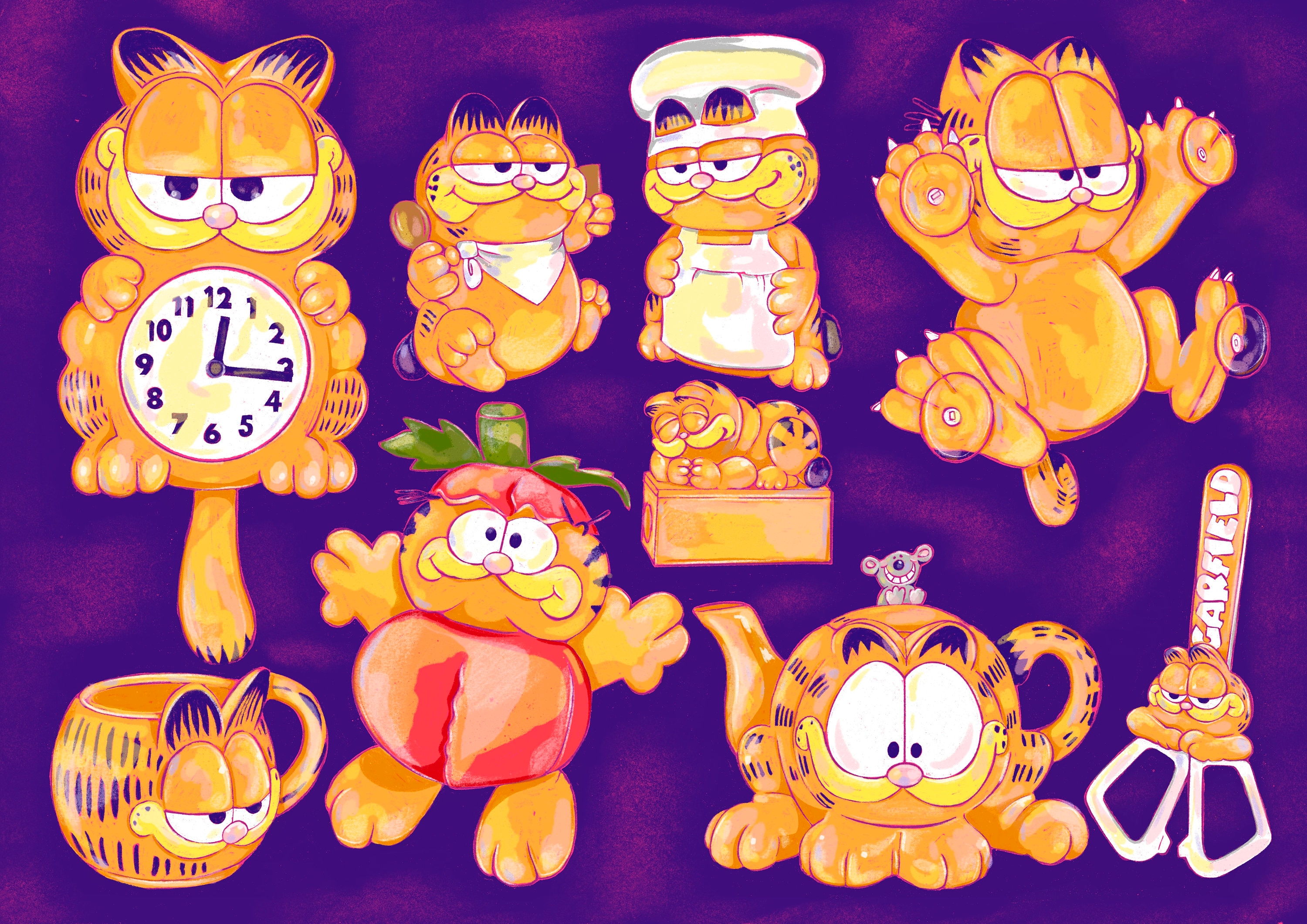 Garfield the Cat Merchandise A5 Art Print Postcard - Etsy