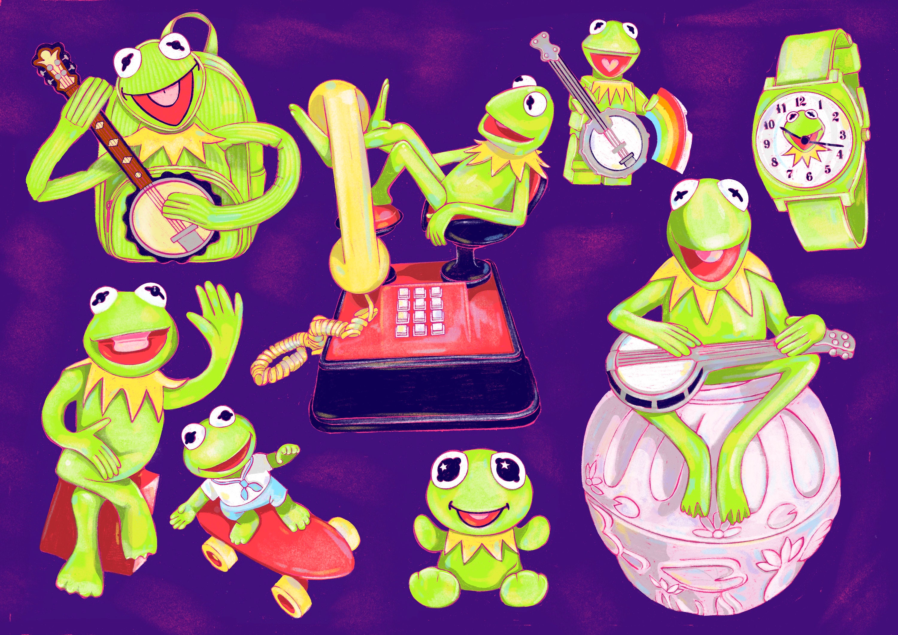Kermit the Frog Merchandise A5 Art Print Postcard the Muppets - Etsy