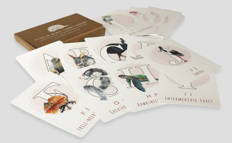 Alphabet Flashcards - Australian Animals | Montessori Flashcards | Hand ...