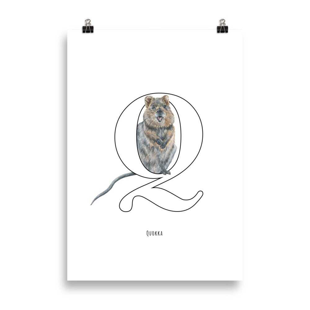 Quokka 'Q' Poster - Digital Download - Etsy