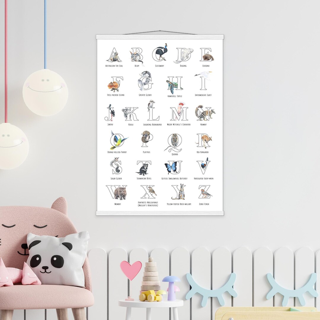 Australian Animals Alphabet Poster With Hanger: Hand-illustrated ...