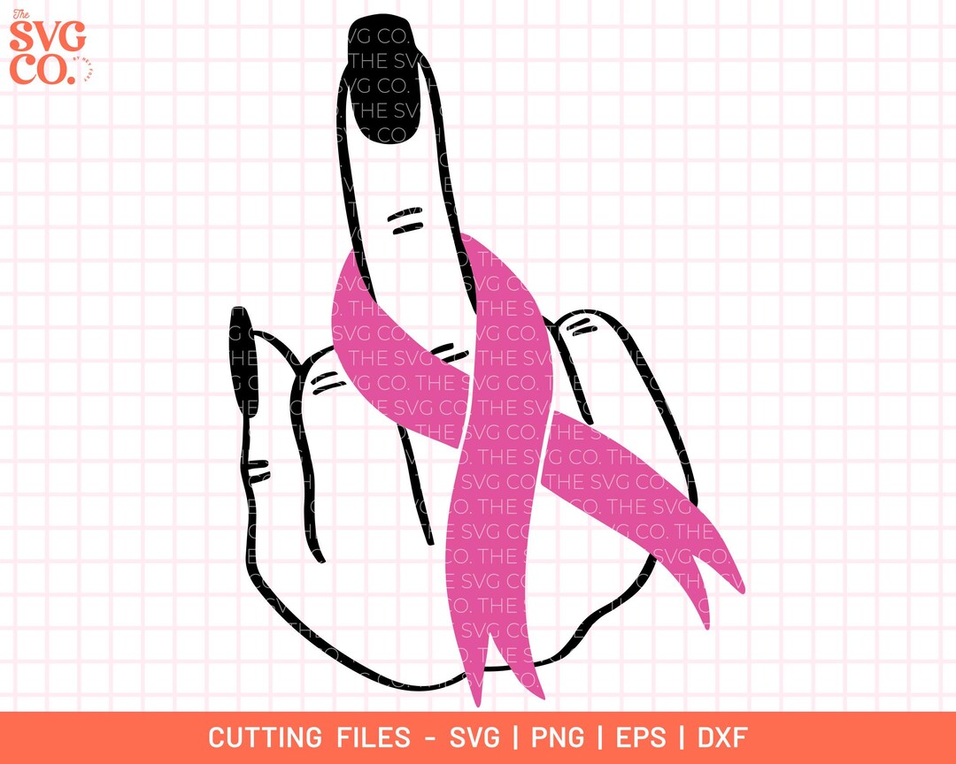 Fuck Cancer Middle Finger SVG With Breast Cancer Awareness Ribbon - Etsy