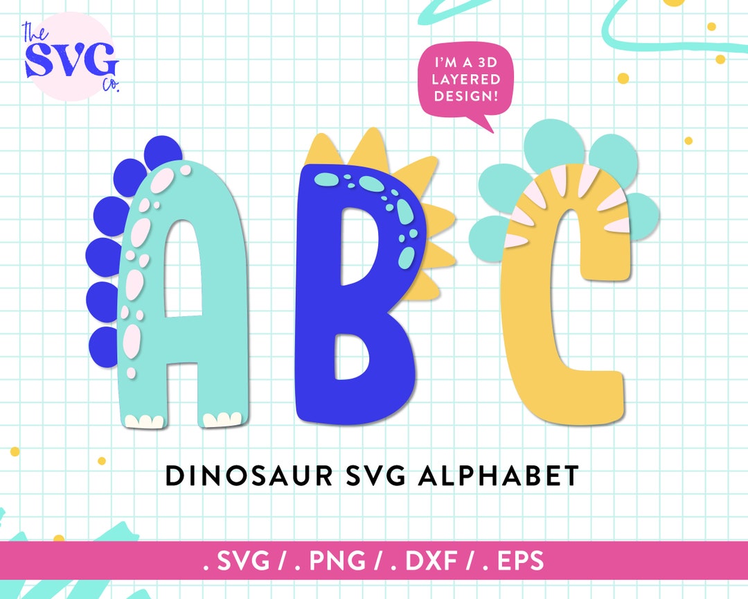 Dinosaur Alphabet SVG - Dinosaur Svg Clipart, Alphabet Monogram Svg - Etsy
