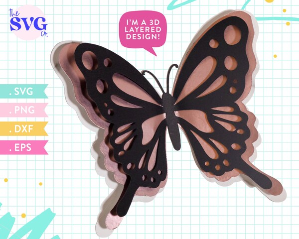 Butterfly 3D Cricut Pattern SVG and PDF Cutting Files. Winter - Etsy Canada