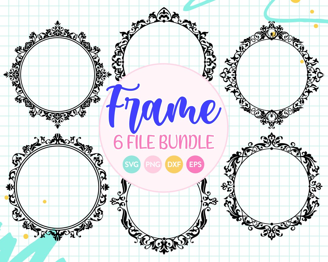 Vintage Frame SVG Bundle - Monogram Frame Svg, Circle Frame Svg ...